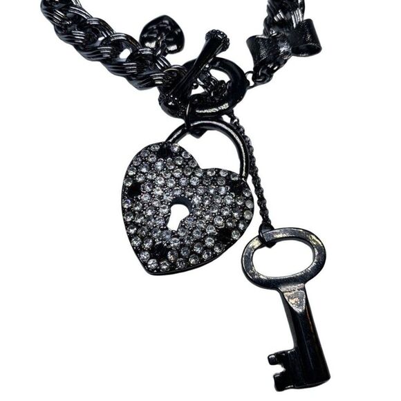 Betsey Johnson | Jewelry | Betsey Johnson Icy Crystal Heart Lock And ...